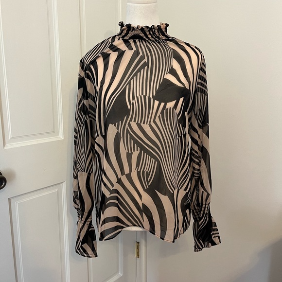 Misa Los Angeles | Tops | Misa Sheer Patterned Blouse | Poshmark